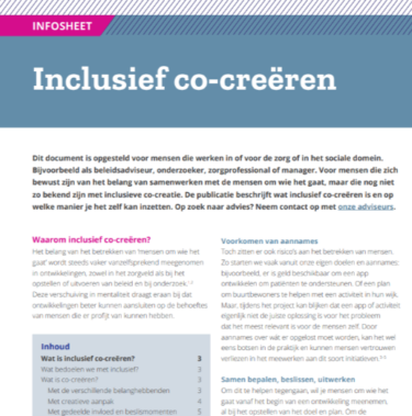 Inclusief co-creëren: hoe werk je samen met de mensen om wie het gaat?